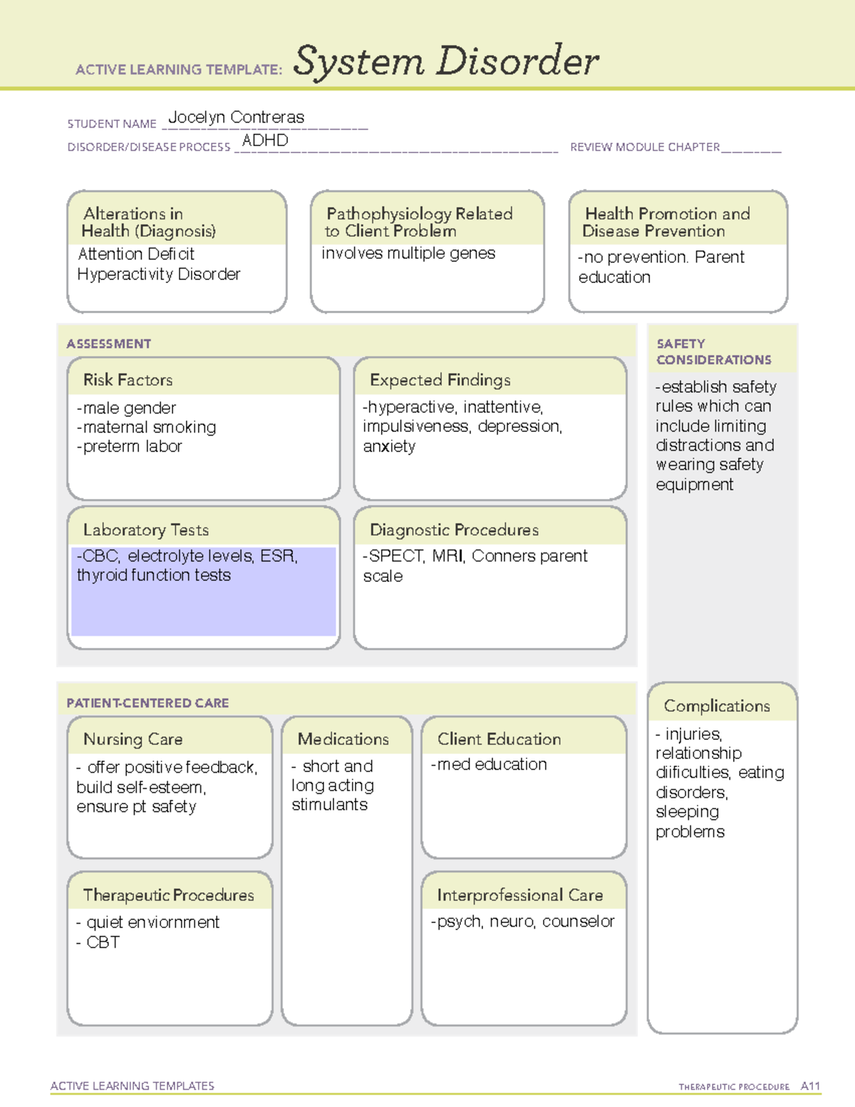 ADHD Active Learning Template sys Dis - ACTIVE LEARNING TEMPLATES ...