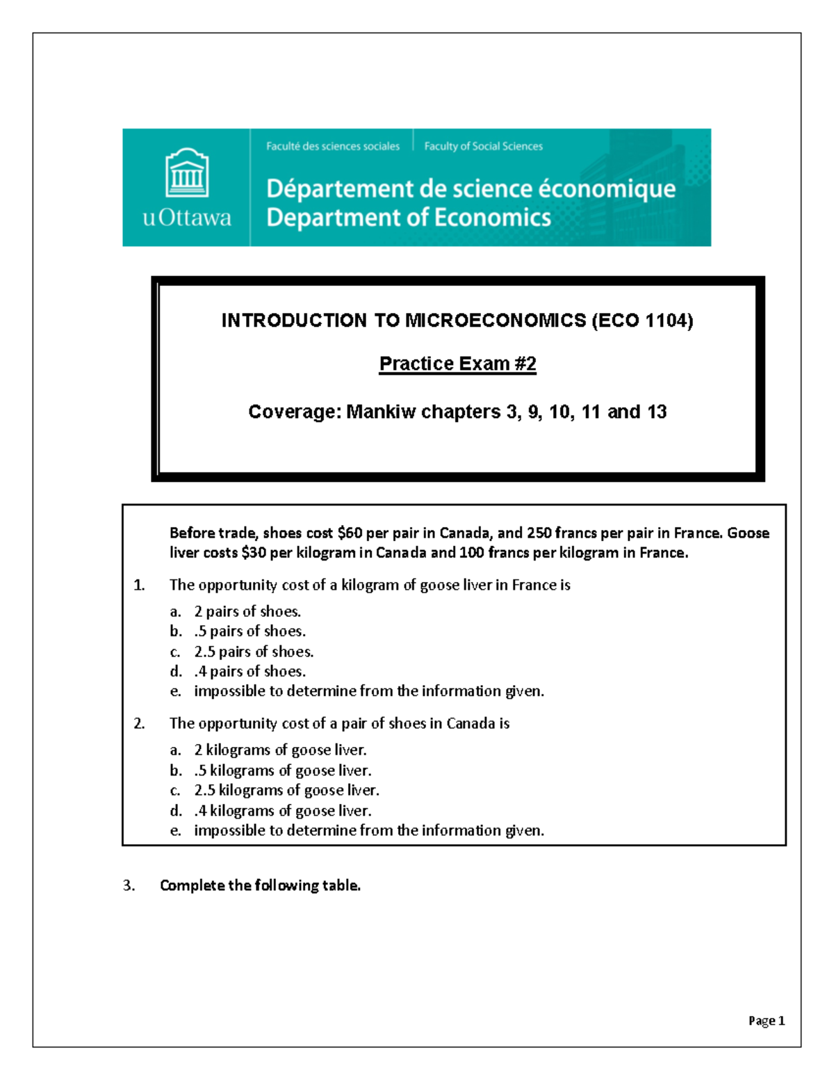 Practice Exam 2 2017, questions and answers - INTRODUCTION TO ...