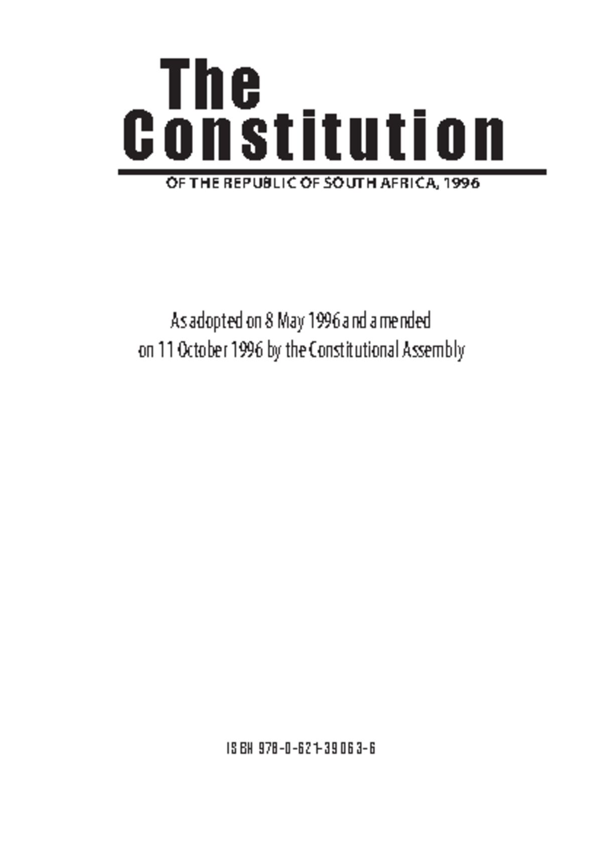 SA Constitution - The Constitution OF THE REPUBLIC OF SOUTH AFRICA ...