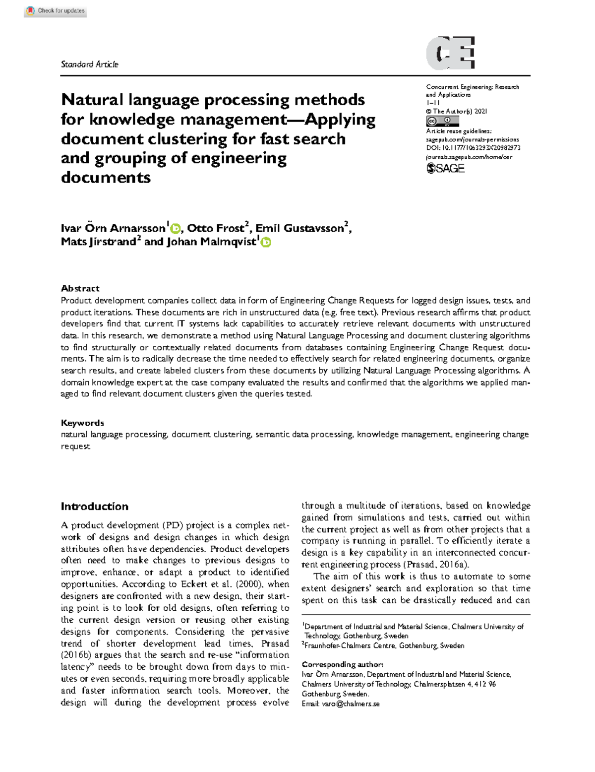Natural language processing methods for knowledge - Standard Article ...
