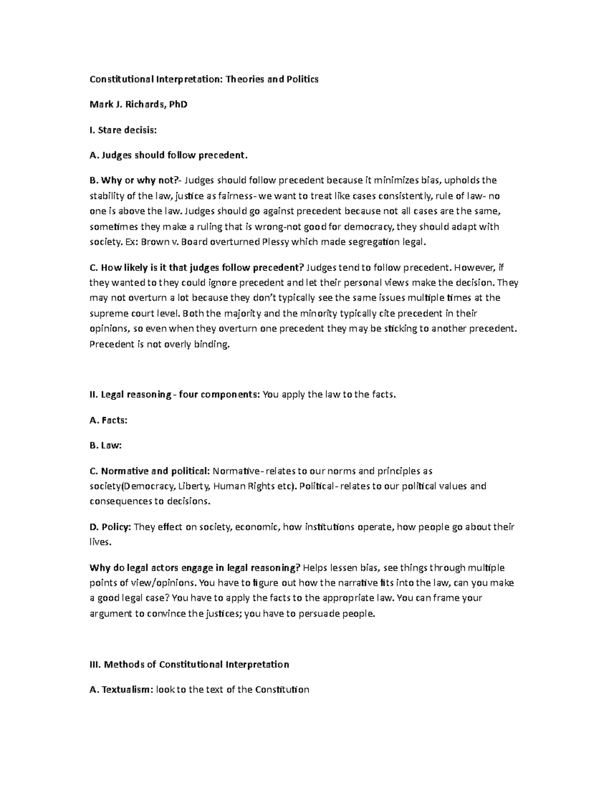 Constitutional Interpretation Lecture - Constitutional Interpretation ...