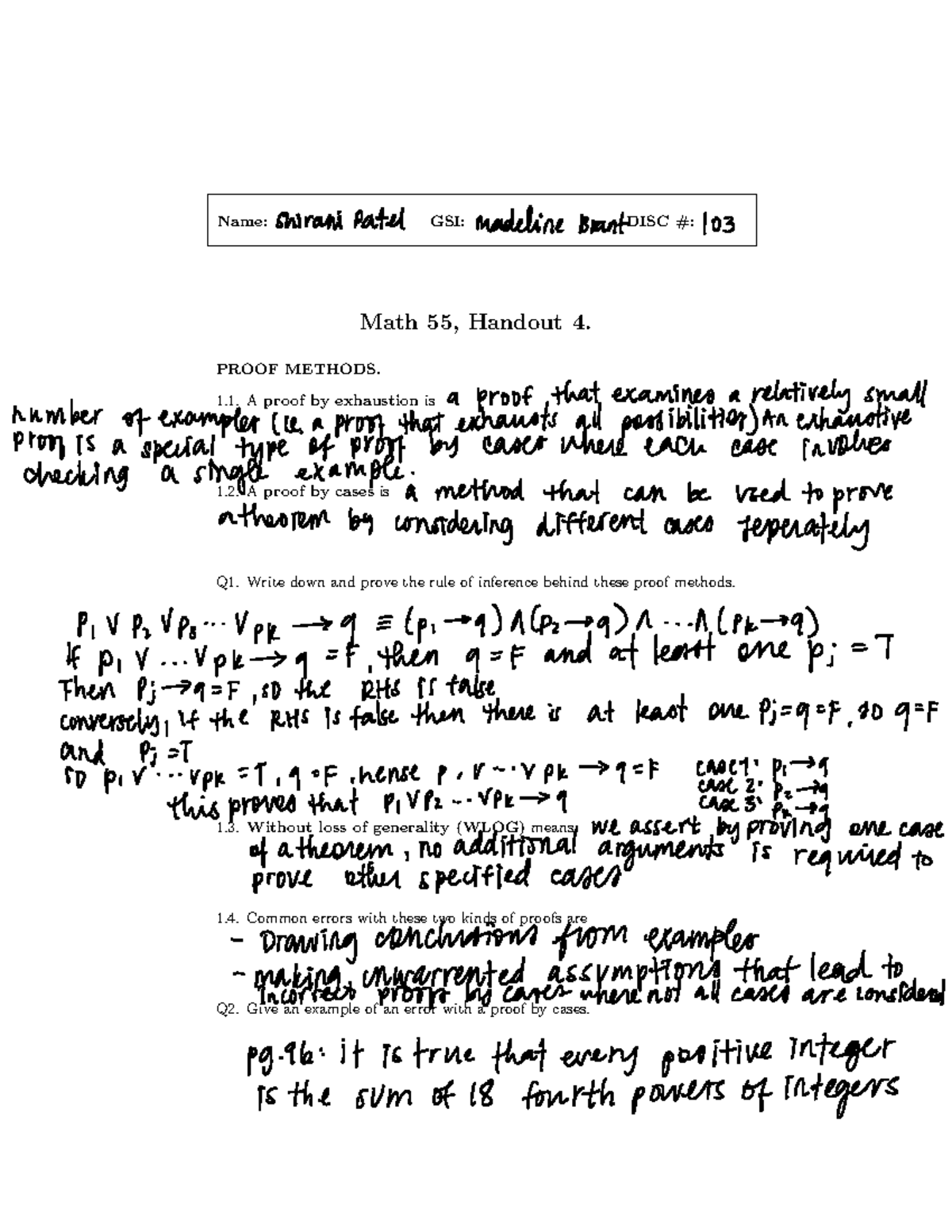 Handout 4 - Olga Math 55 Spring 2020 - Name: GSI: DISC #: Math 55 ...