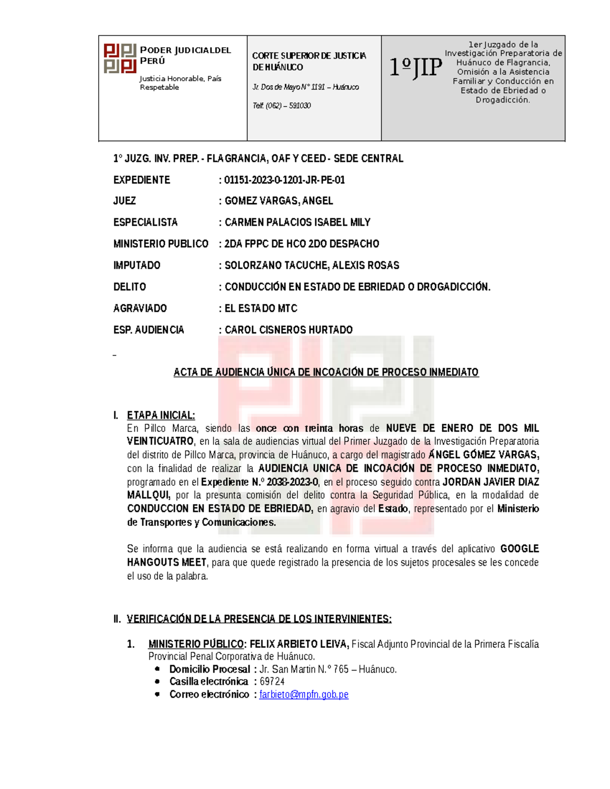 Modelo PI. CEE - AC- Nuevo - Investigación Preparatoria de Huánuco de ...