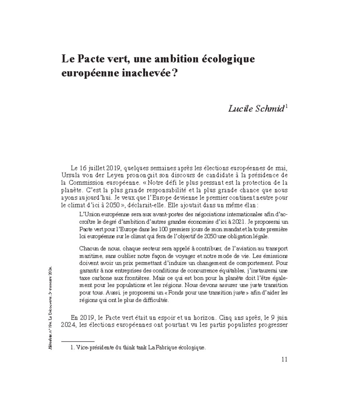 Le pacte vert une ambition ecologique europeenne inachevee - Hérodote ...