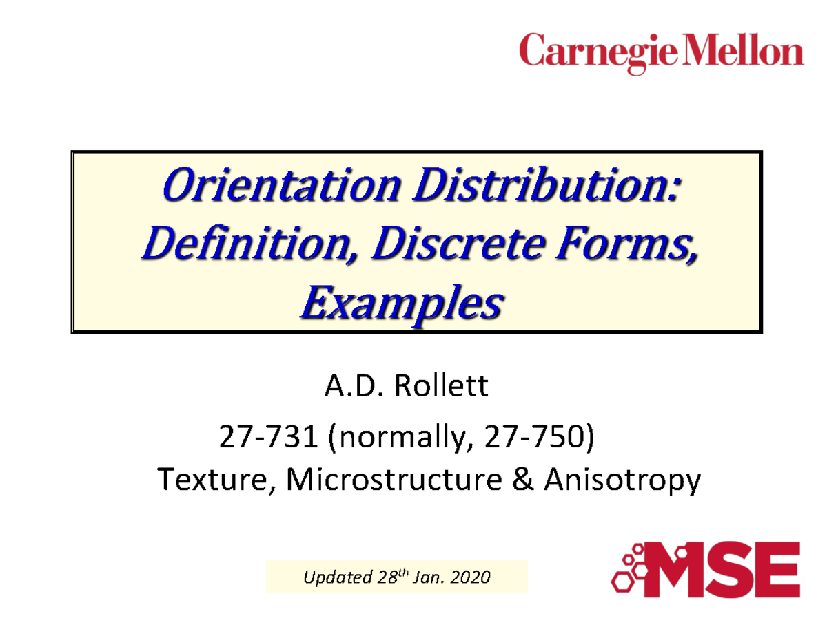 ODF - odf function taxture - Orientation Distribution: Definition ...