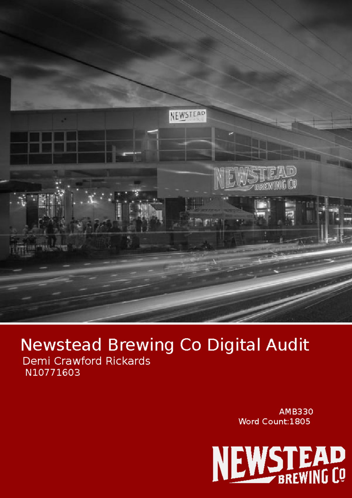 Newstead Brewing Co - AMB330 Digital audit Grade- 7 - Newstead Brewing ...