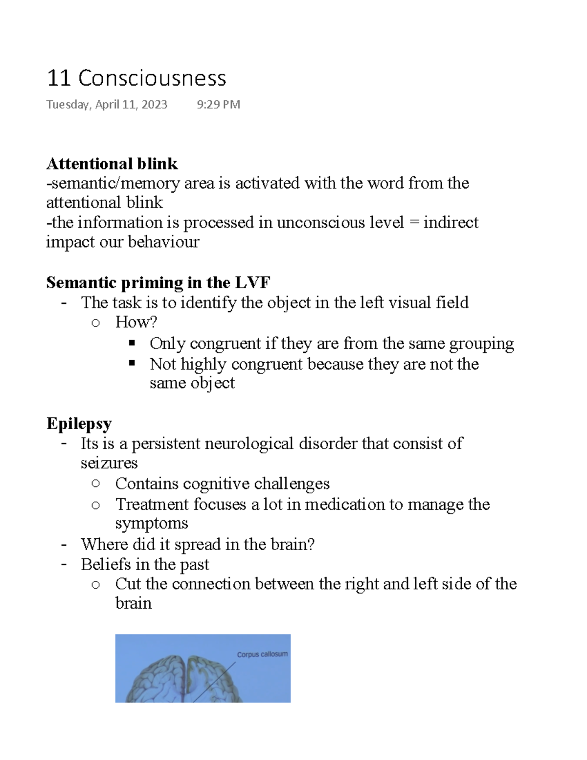 11 Consciousness - PSYB57 Prof souza - Attentional blink -semantic ...