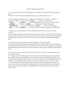 Week 14 Reading Assignment - Week 14 Reading Assignment What are 3 ...