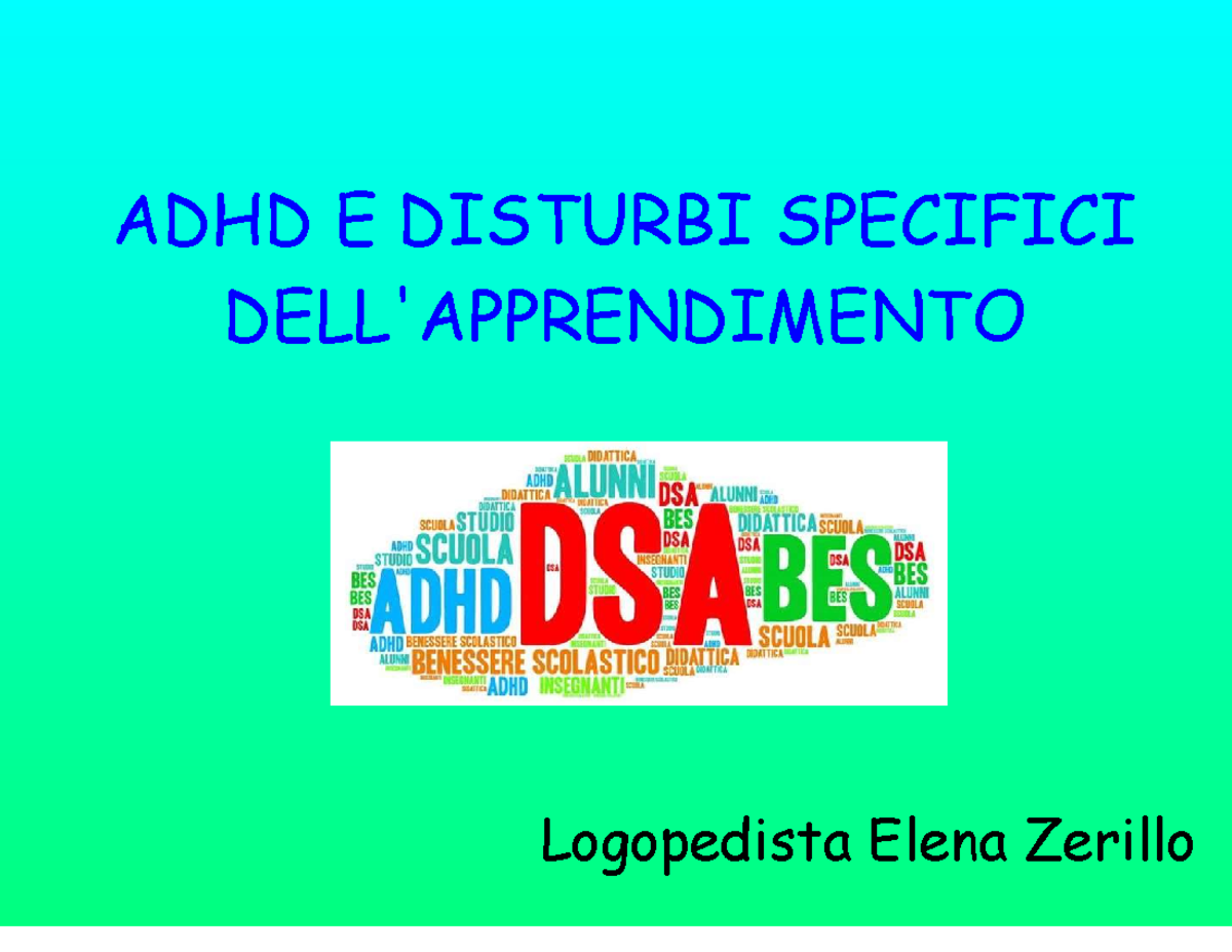 Prim-Zerillo - Scheda di lettura - ADHD E DISTURBI SPECIFICI DELL ...