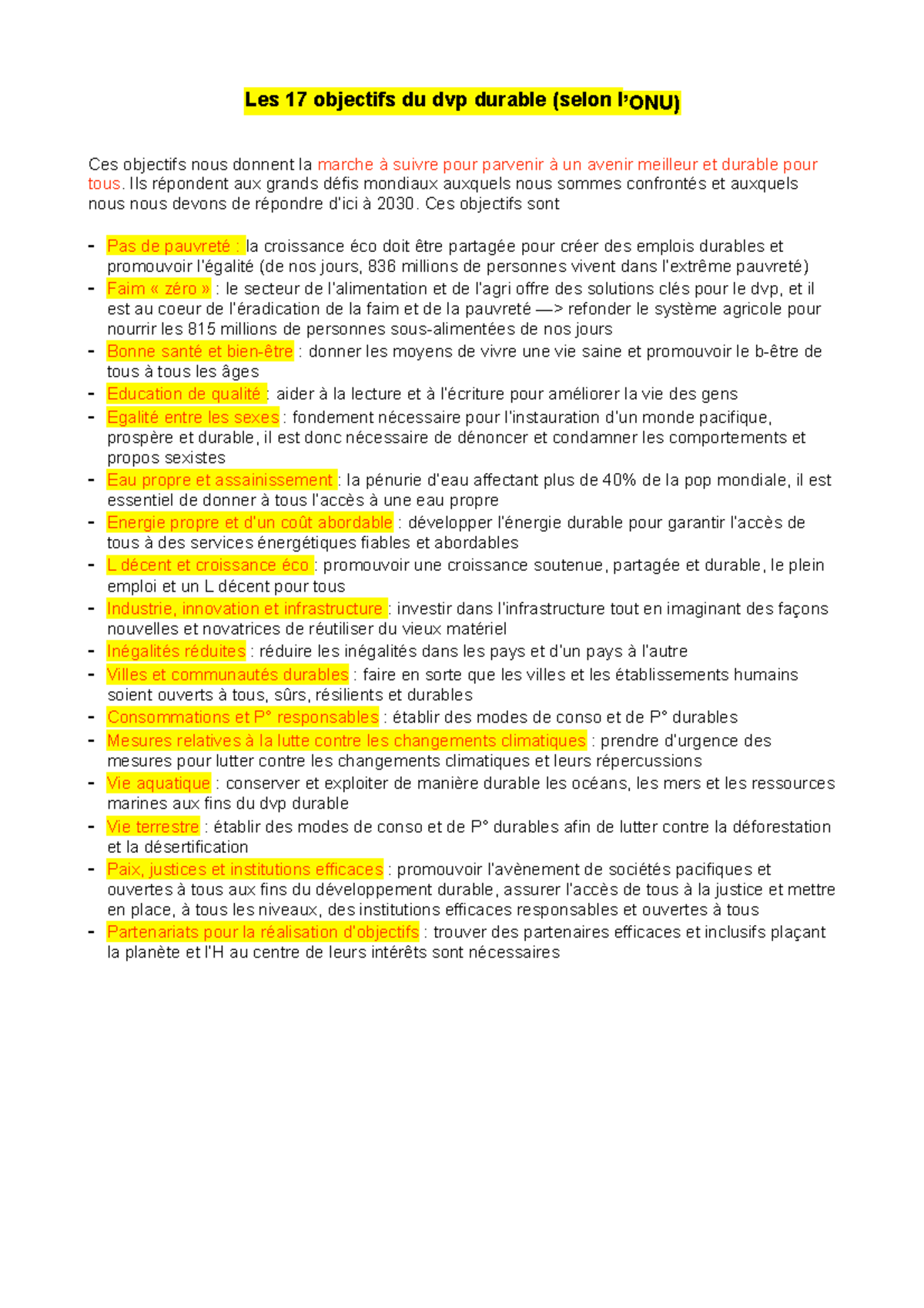 Les 17 objectifs du DD - objectif développement durable - Les 17 ...