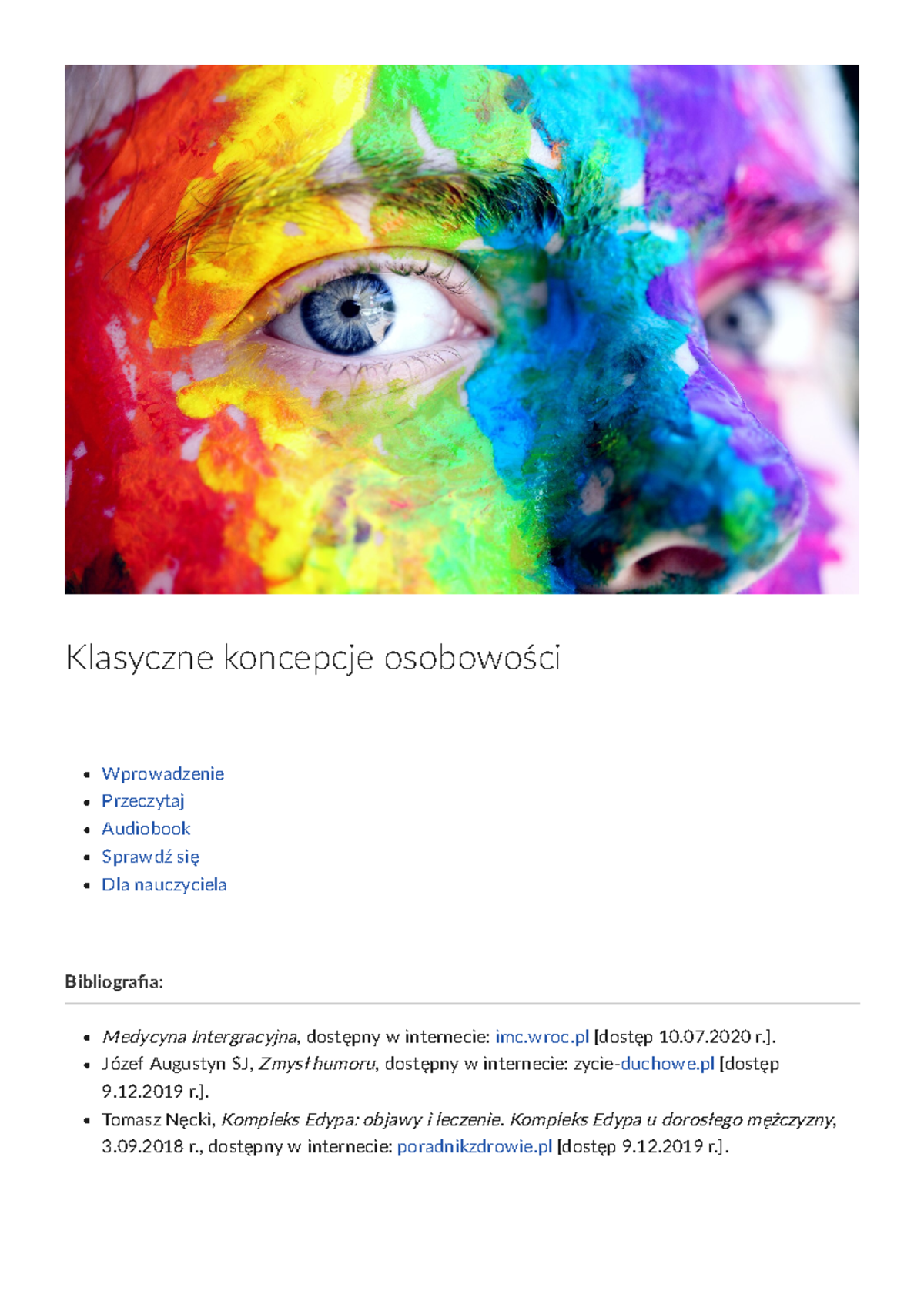 Klasyczne koncepcje osobowosci - Psychologia różnic indywidualnych - UMK - Studocu