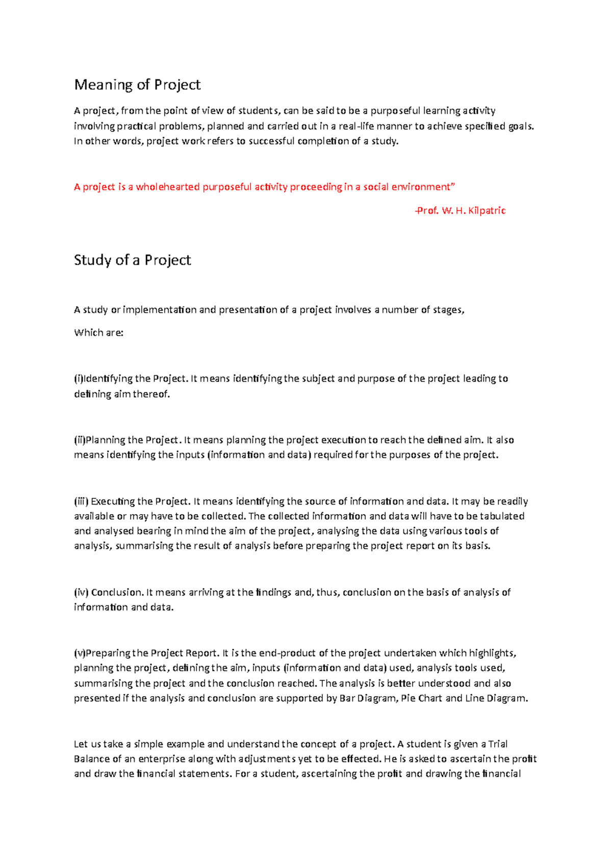 Acc project - Meaning of Project A project, from the point of view of ...