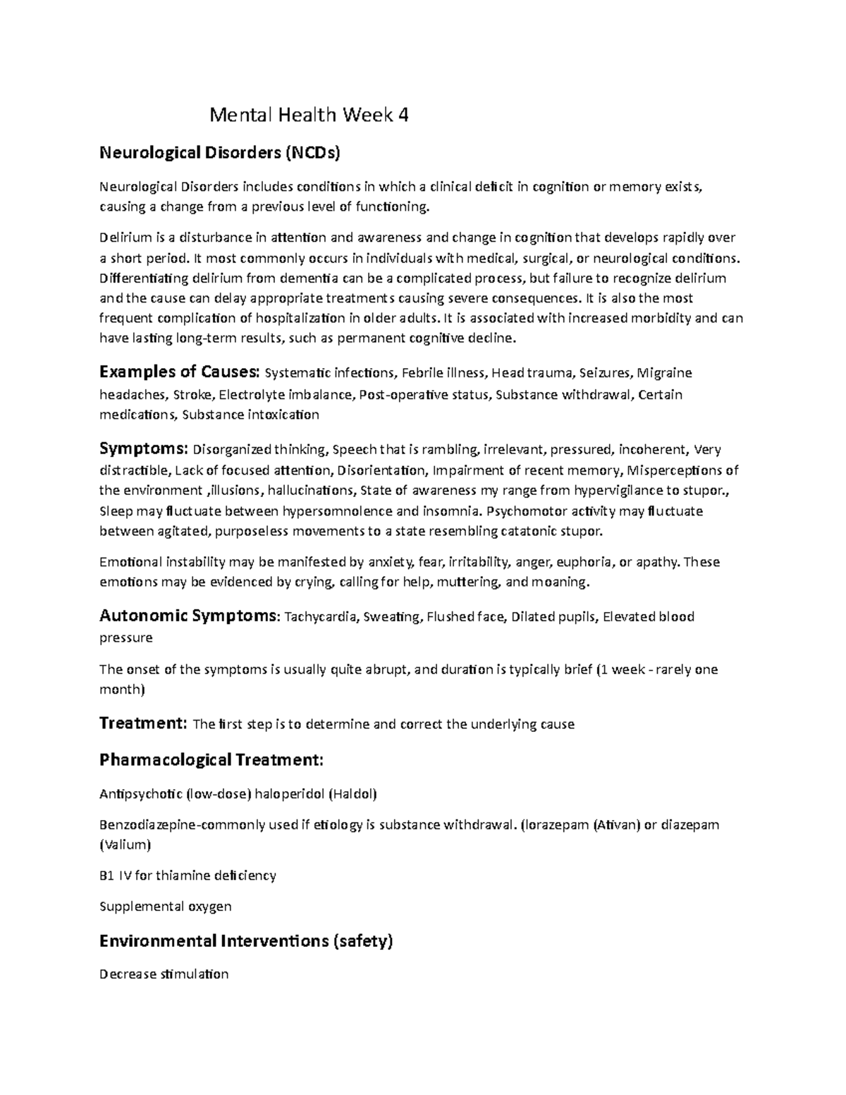 Mental Health Weeks 4-6 Study guide with J game - Mental Health Week 4 ...