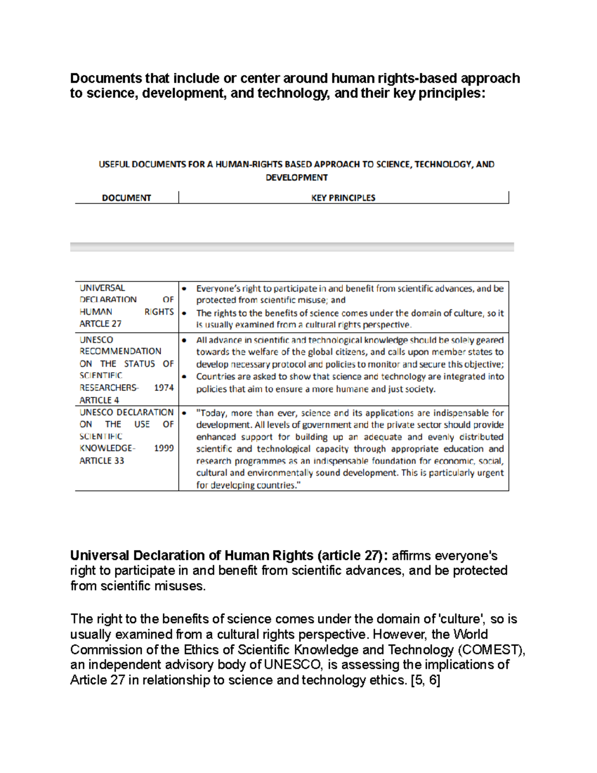 KEY Document their principals - Documents that include or center around ...