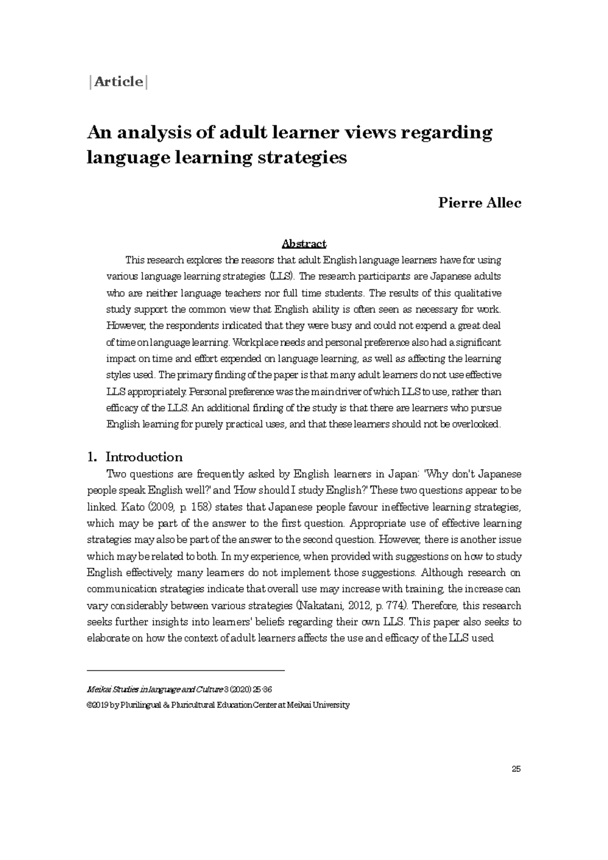 An analysis of adult learner views regarding language learning ...