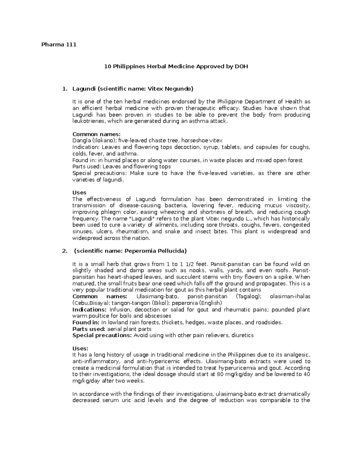 10 herbal meds - 10 HALAMANG GAMOT SCIENTIFIC NAME AND THEIR USES ...