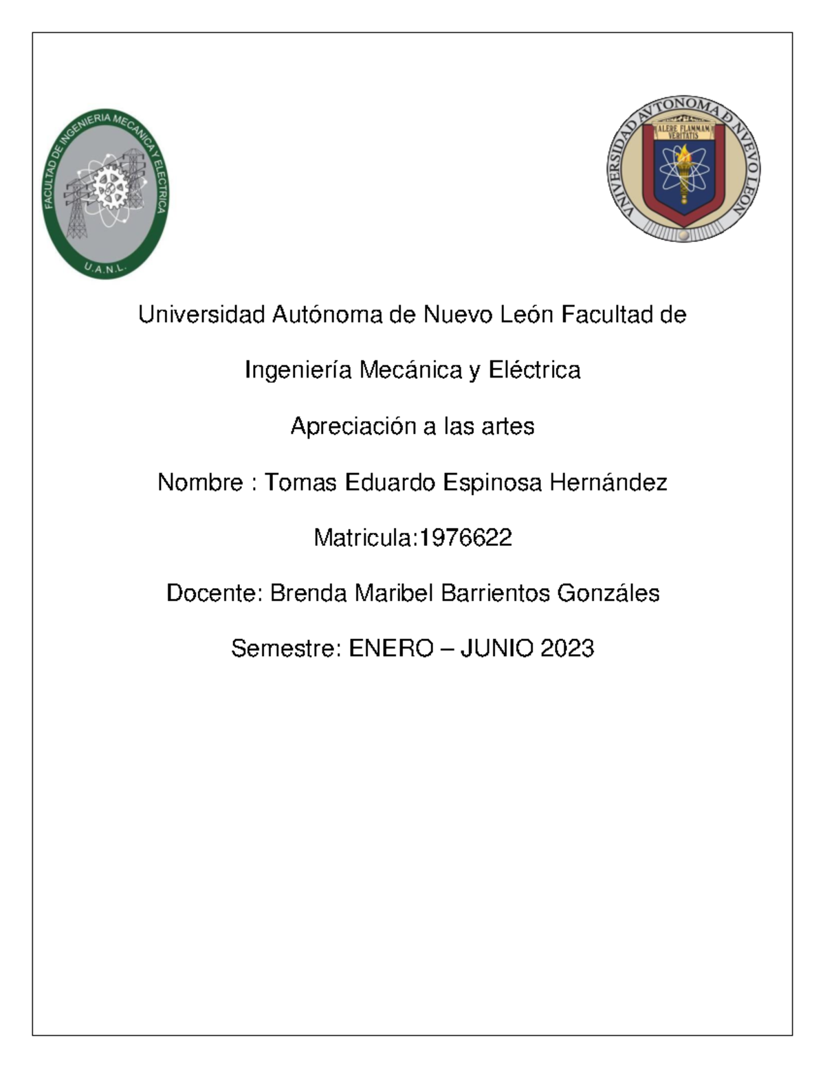 ACT FUND 2 Artes Tomas - apuntes - Universidad Autónoma de Nuevo León ...