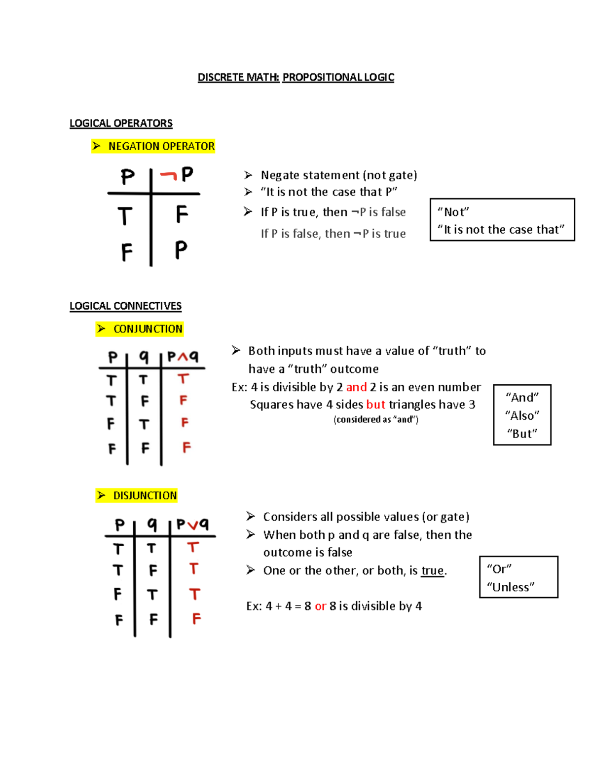 Discrete Math Proposistional Logic DISCRETE MATH PROPOSITIONAL LOGIC