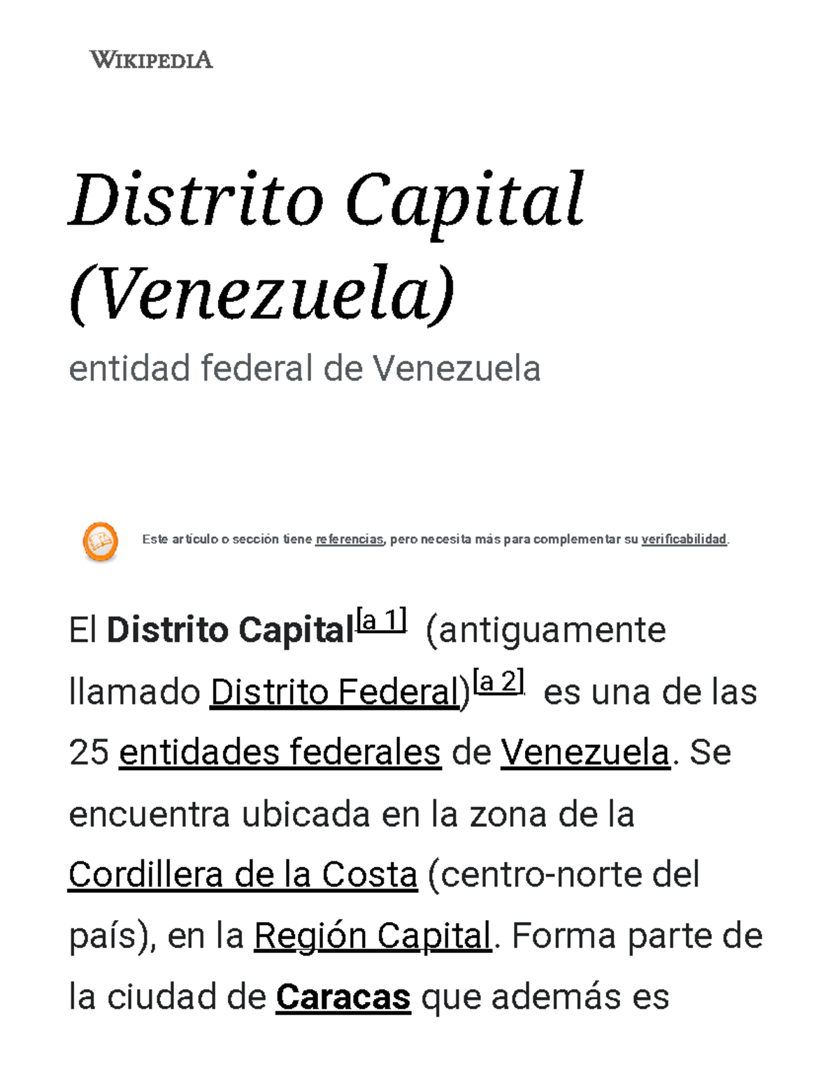 Distrito Capital (Venezuela) - Wikipedia, la enciclopedia libre ...