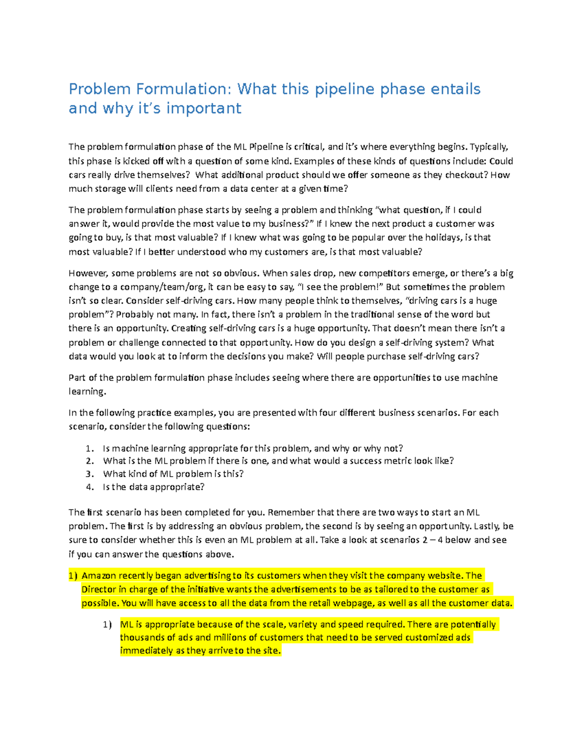 Problem Formulation Exercise môn Machine Learning - Problem Formulation ...