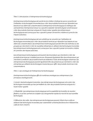 Technology Strategy note study - Introduction La stratégie ...