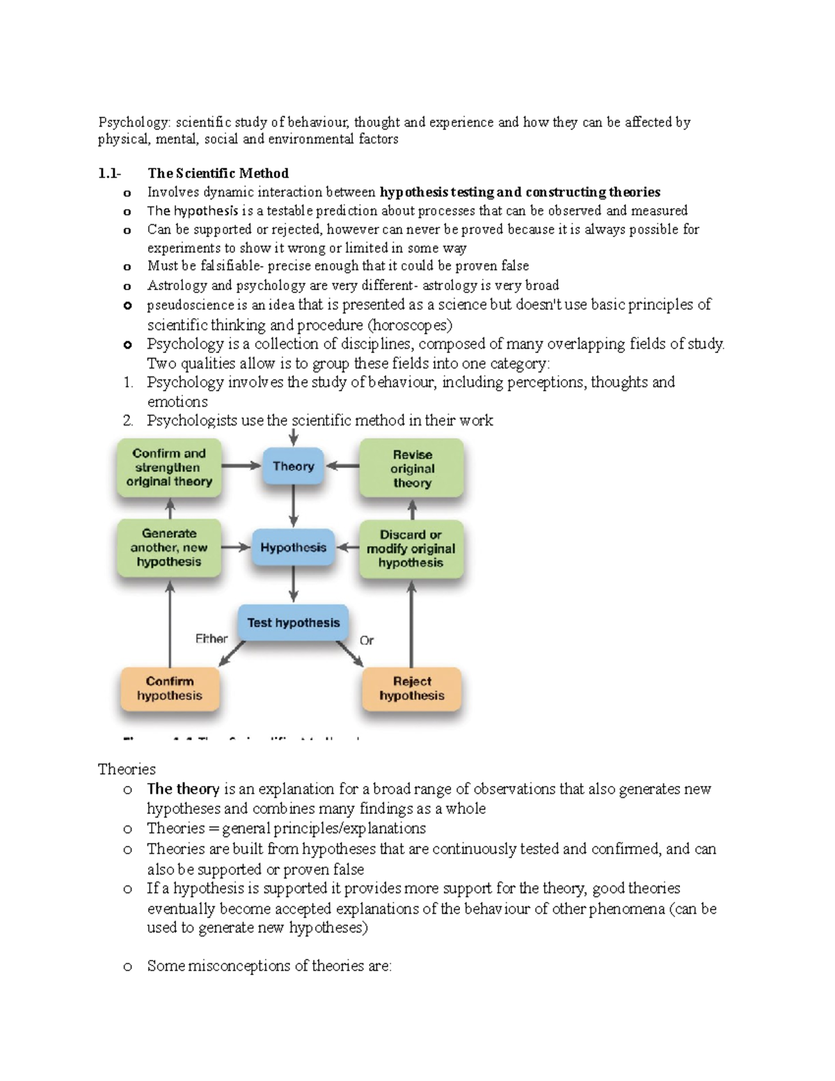 Psych review chapter 1-7 - Psychology: scientific study of behaviour ...