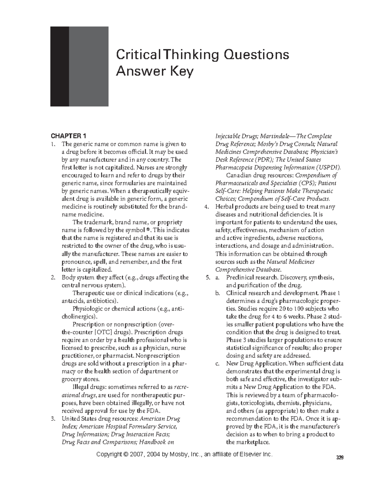 Clayton 14e critical answer key - 329 Critical Thinking Questions ...
