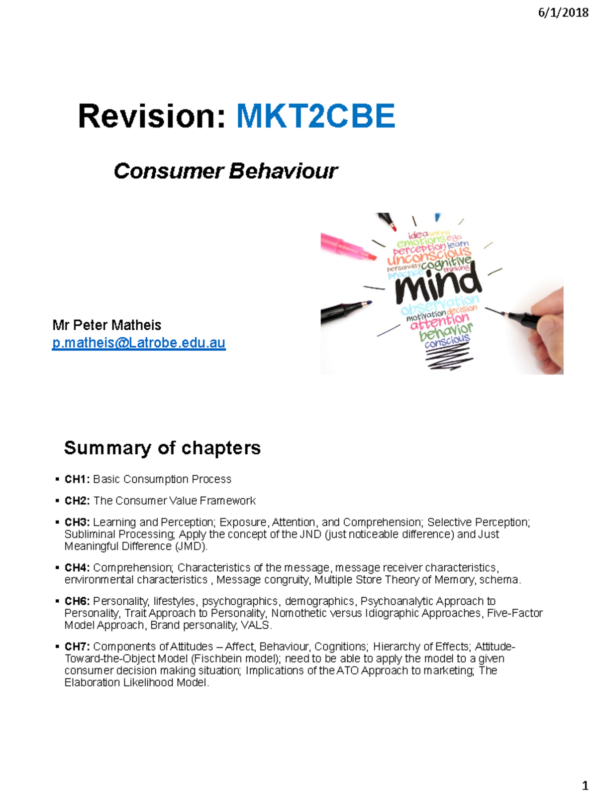 Practice Questions - Summary Consumer Behaviour - Revision: MKT2CBE ...