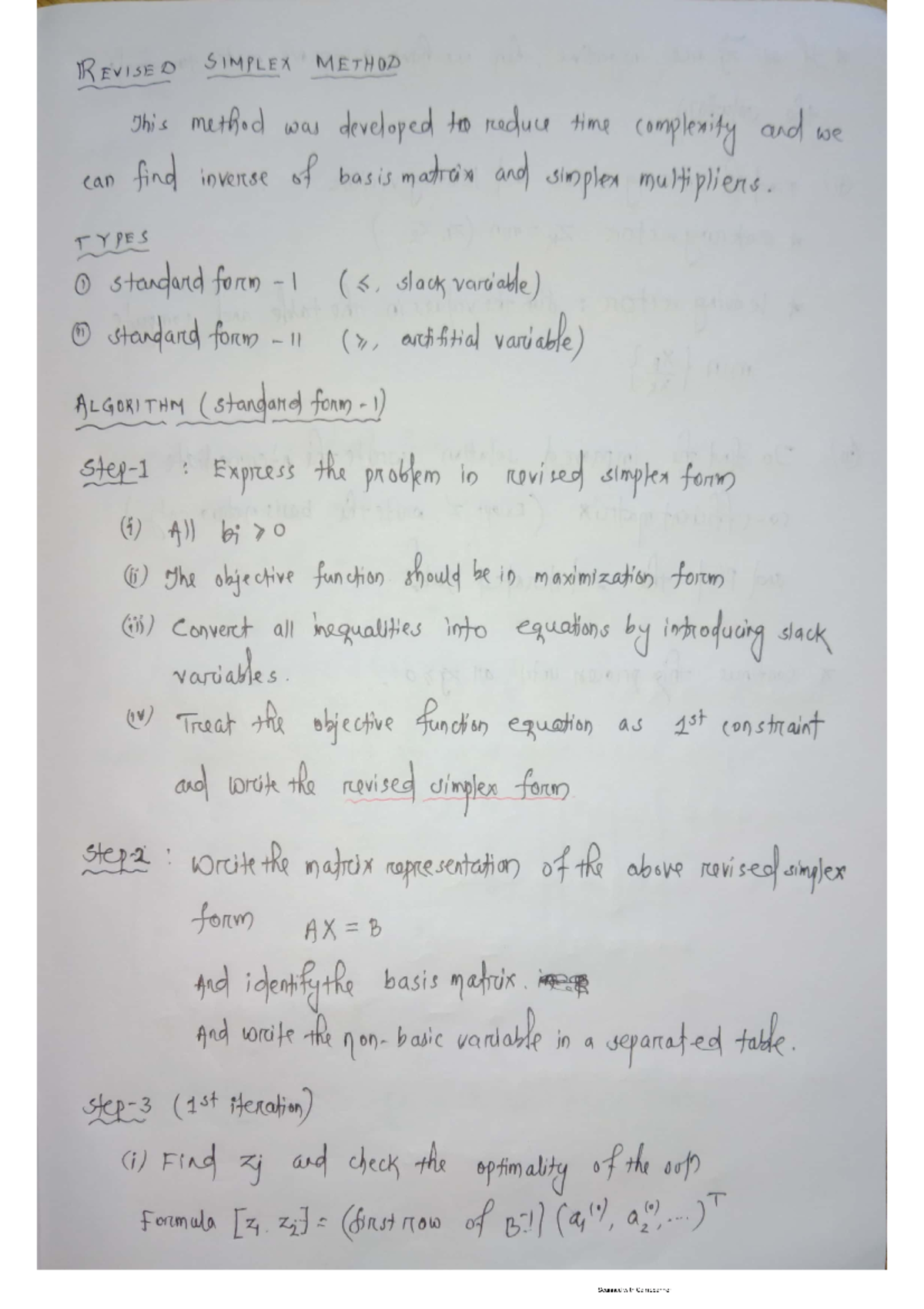 Revised simplex method - Optimization Engineering - Studocu