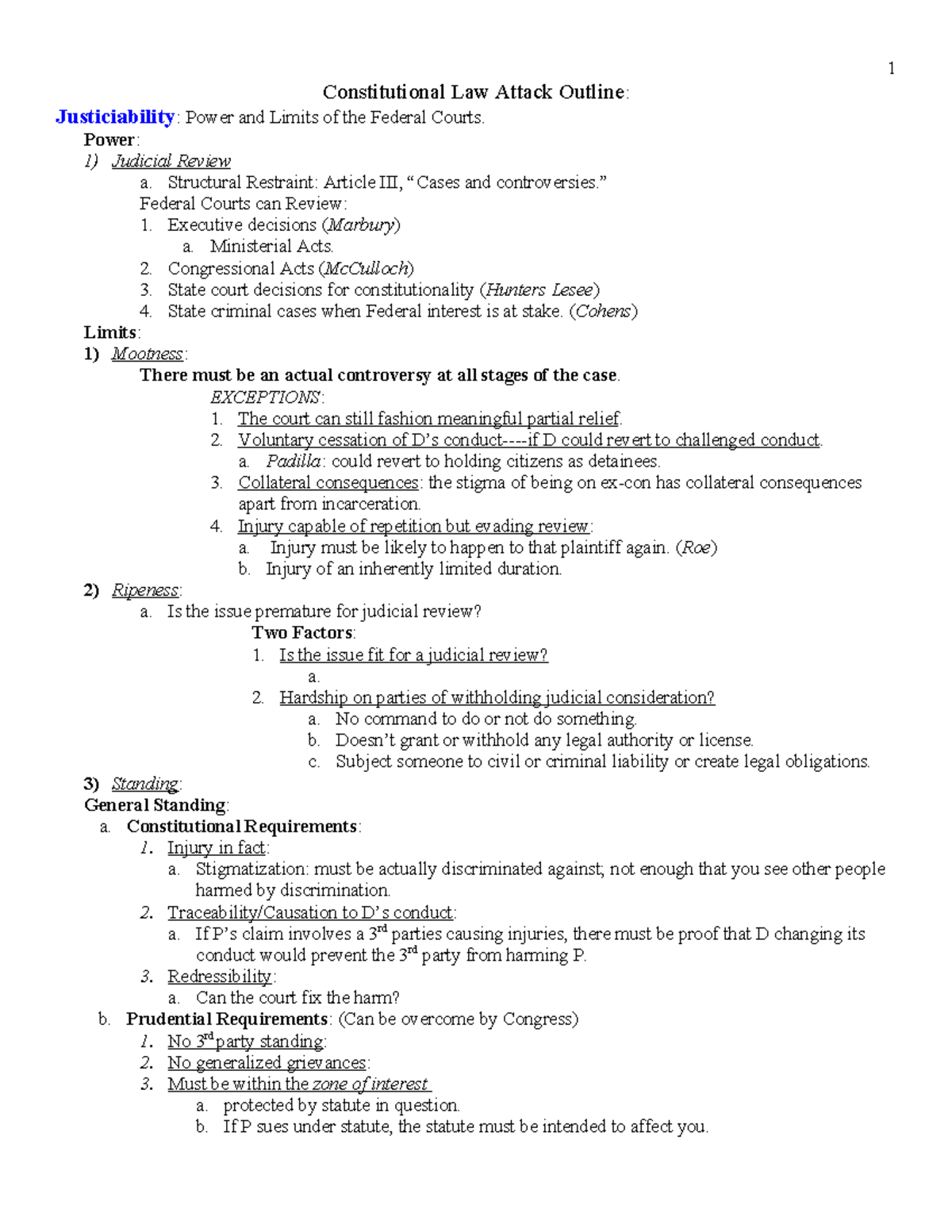 Constitutional Law Browde attack S 2007 - Constitutional Law Attack ...
