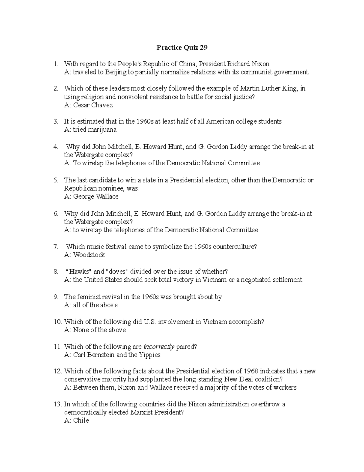 Practice Quiz 30 - Professsor Ernest lee Edwards, for Unit Tests ...