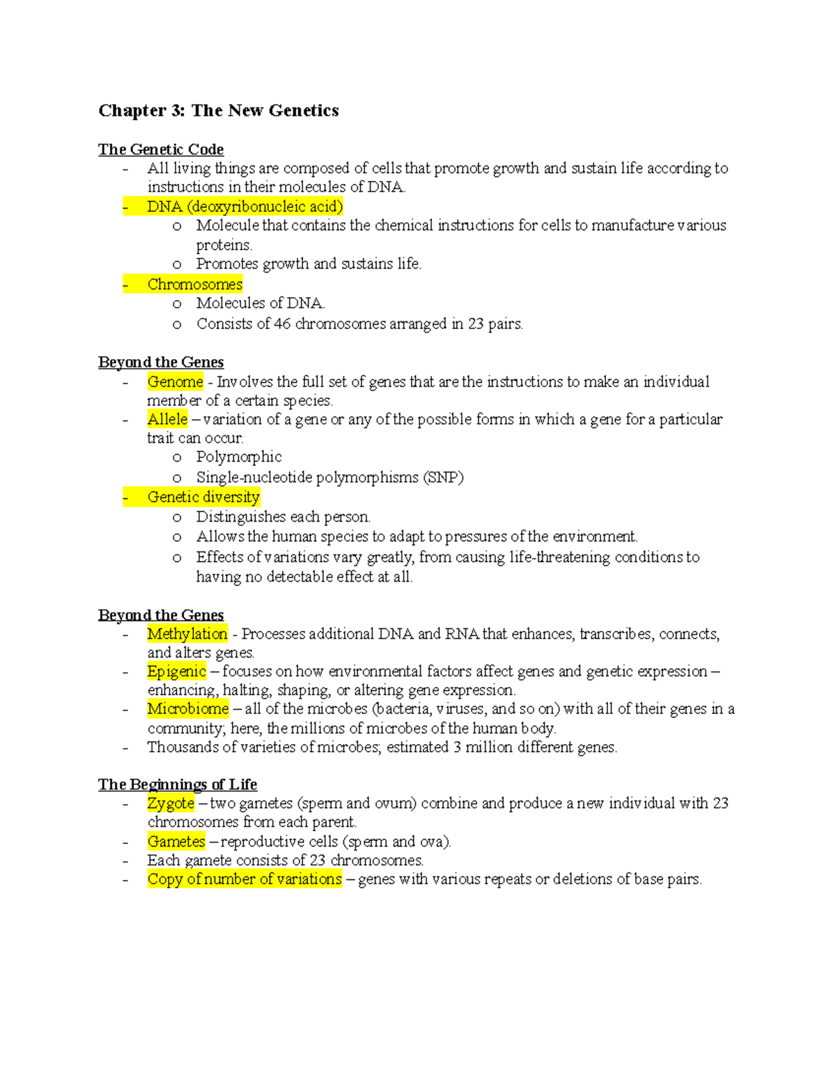Human Growth Chapter 3 - The New Genetics - Chapter 3: The New Genetics ...