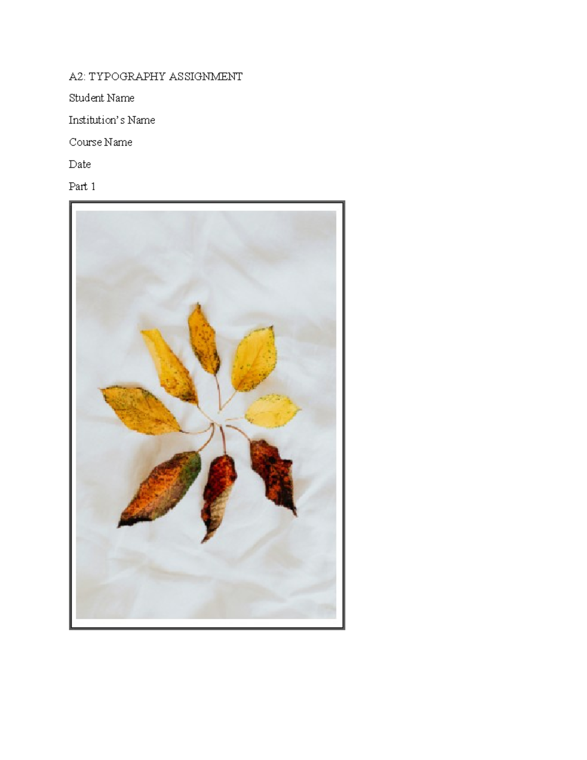 A2 - notes - structural design - A2: TYPOGRAPHY ASSIGNMENT Student Name ...