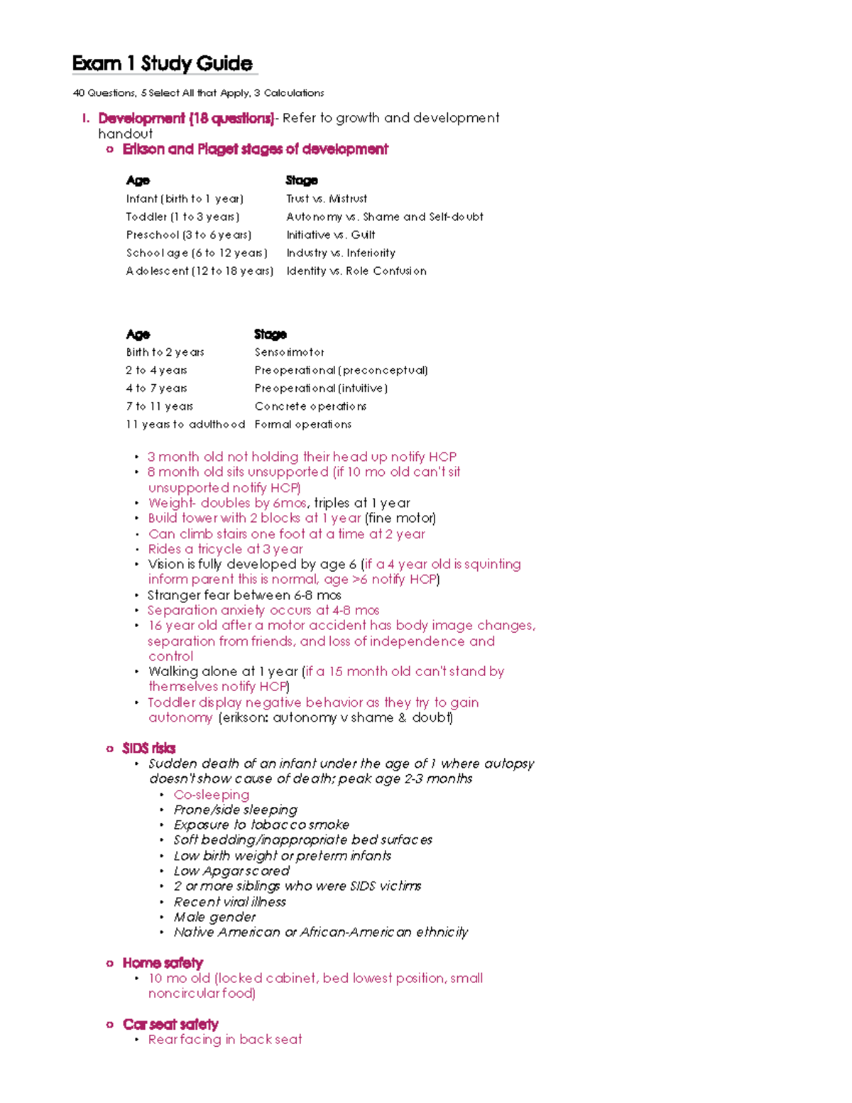 Exam 1 Study Guide - Exam 1 Study Guide 40 Questions, 5 Select All that ...