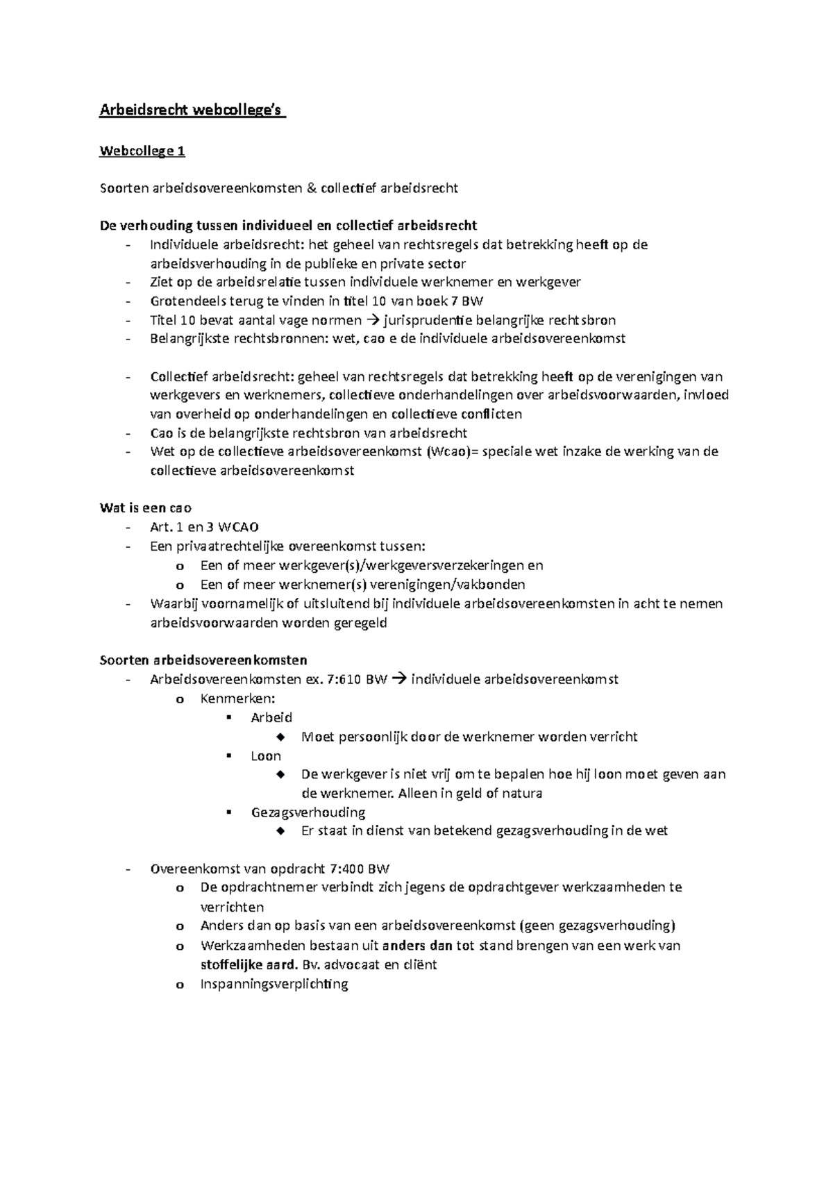Arbeidsrecht webcolleges - Arbeidsrecht webcollege’s Webcollege 1 ...
