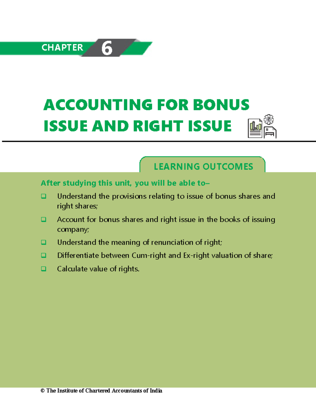 Bonus & Right Issue - CHAPTER 6 ACCOUNTING FOR BONUS ISSUE AND RIGHT ...