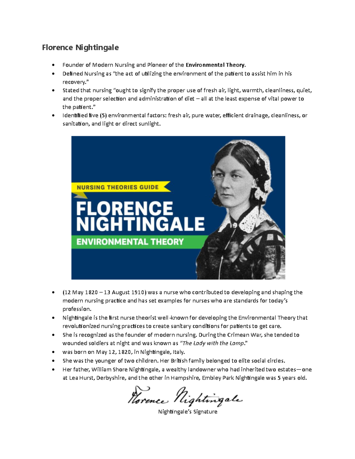 Florence Nightingale - .... - Florence Nightingale Founder of Modern Nursing and Pioneer of the ...