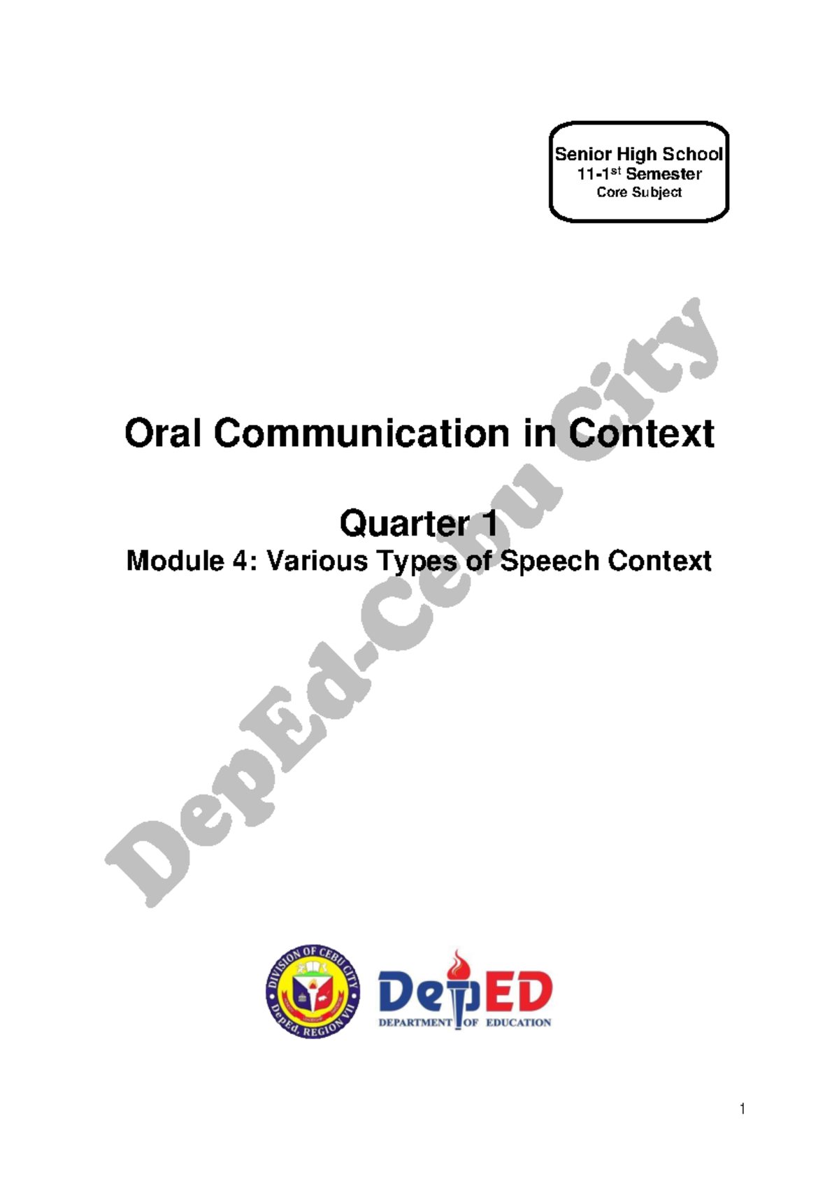 Module-4-Oral-Communication-1-1 FOR EDUCATIONAL PURPOSES ONLY - Intro ...