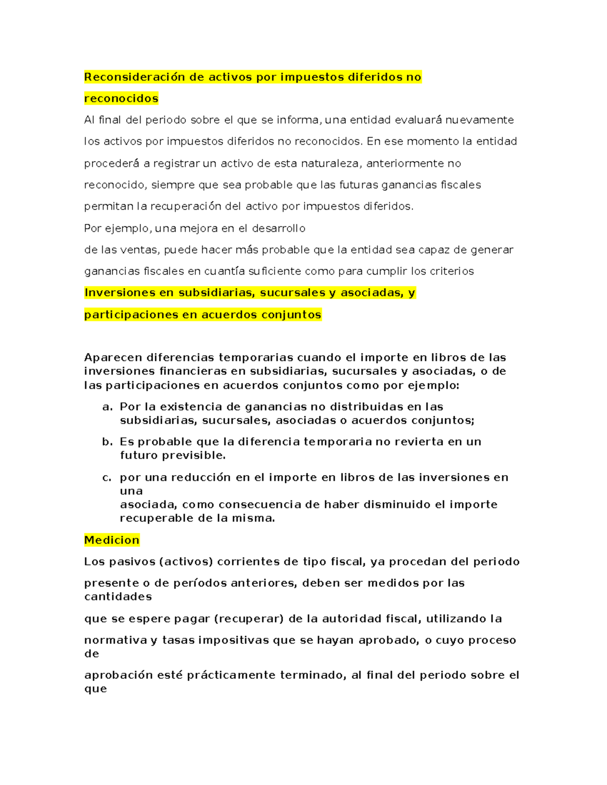 Nic 12 resumen - Reconsideración de activos por impuestos diferidos no ...