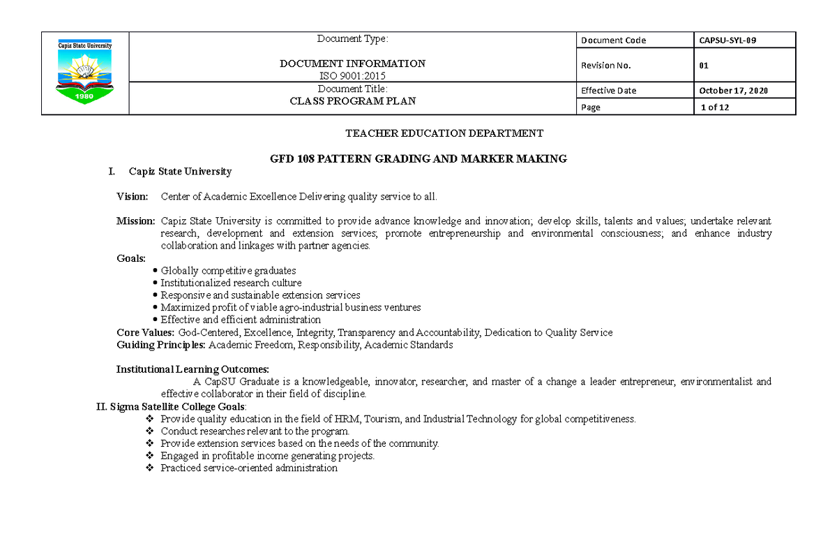 Btvted III-B GFD 108 Program plan - DOCUMENT INFORMATION ISO 9001 ...