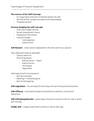Foundations of Psychology - Psychology of Personal Adjustment ...