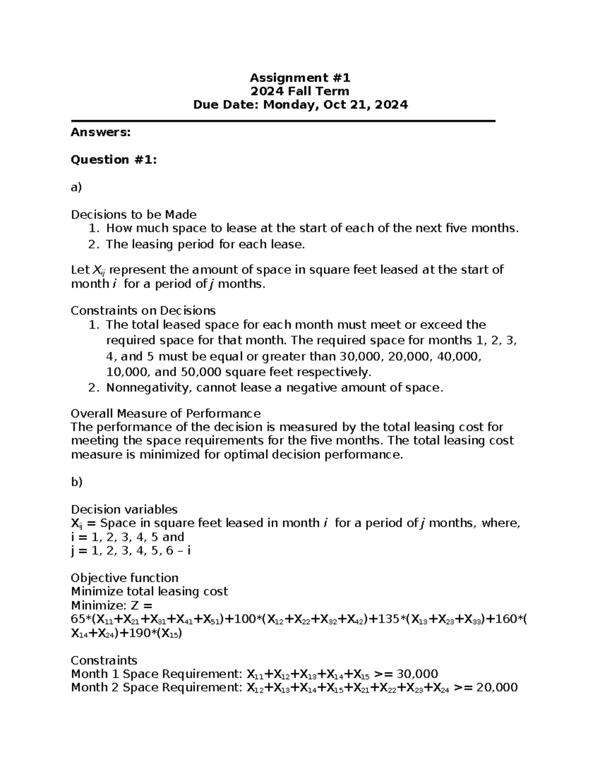 Assignment #1 - Copy - Study/Practice Material - Assignment # 2024 Fall Term Due Date: Monday ...