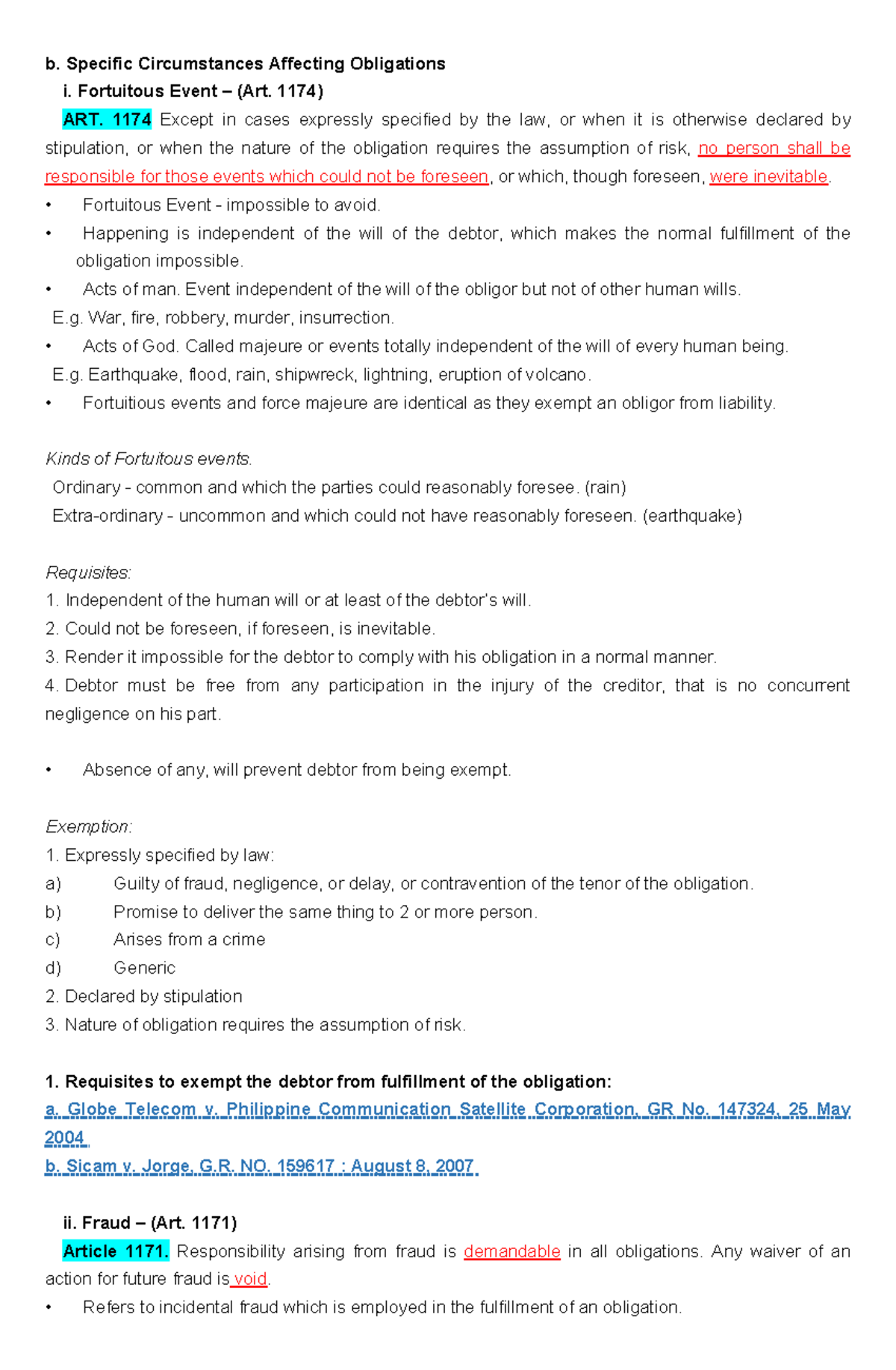 WEEK 3 - Oblicon - b. Specific Circumstances Affecting Obligations i ...