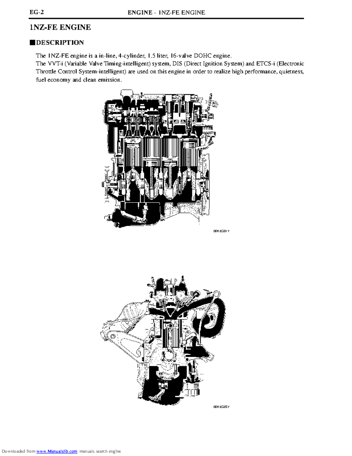 1nzfe engine diagram - 00REG01Y 00REG02Y 1NZ-FE ENGINE DESCRIPTION The ...