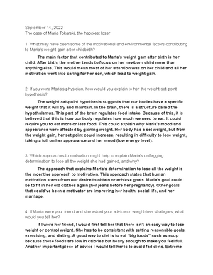 PSYC- CH.4 HW - The case of the woman who dreams of stress - August 24 ...