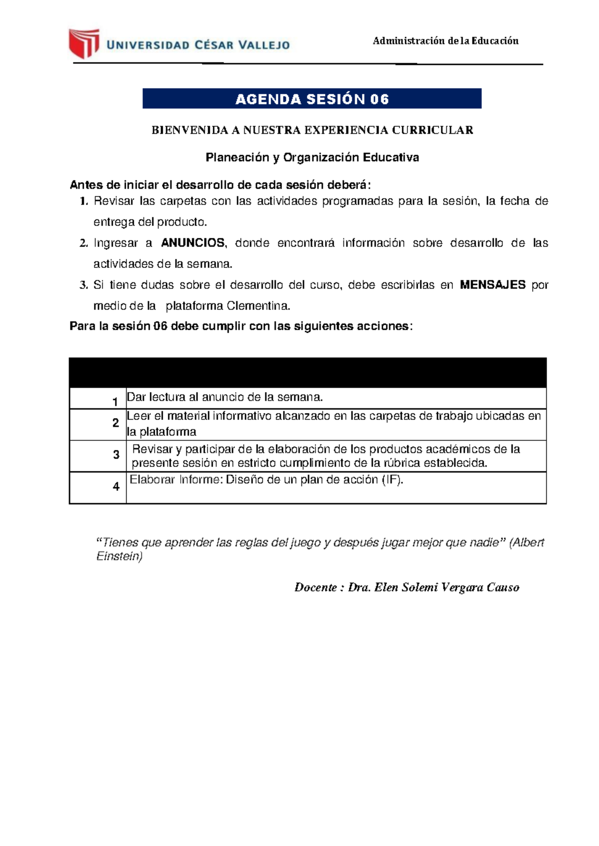 Agenda sesión 6 - vcvbb - AGENDA SESIÓN 0 6 BIENVENIDA A NUESTRA ...