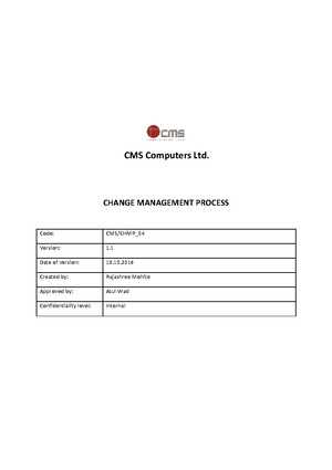 CMS BRM 02 Process - Notes - CMS Computers Ltd. CMS Computers Ltd ...
