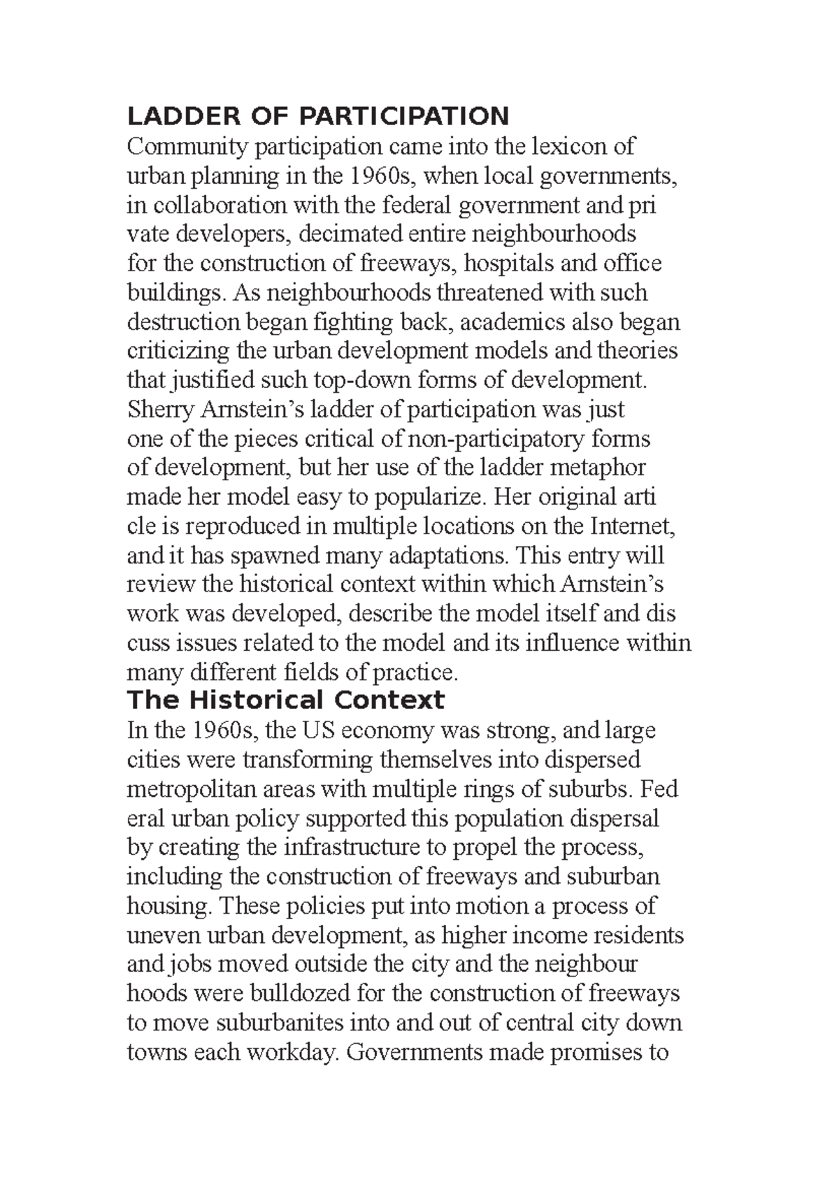 Ladder OF Participation - LADDER OF PARTICIPATION Community ...