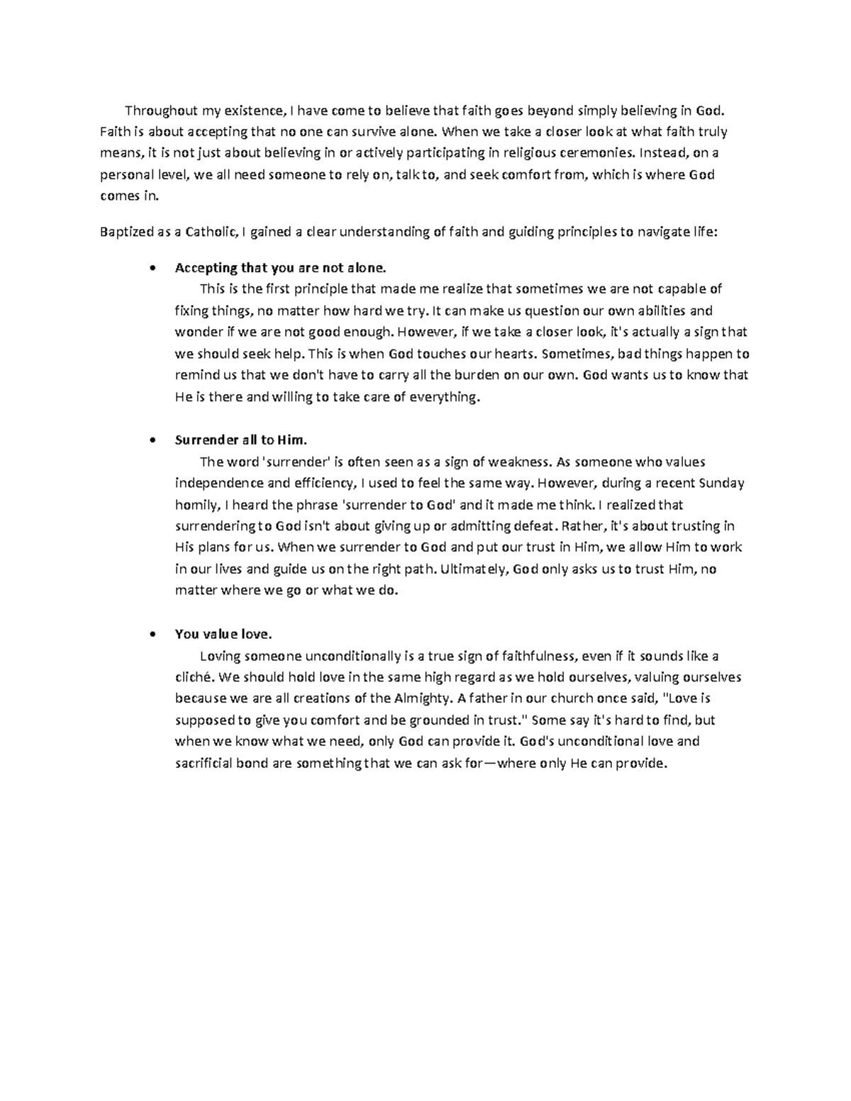 M1 Post-task - nbgh - Throughout my existence, I have come to believe ...