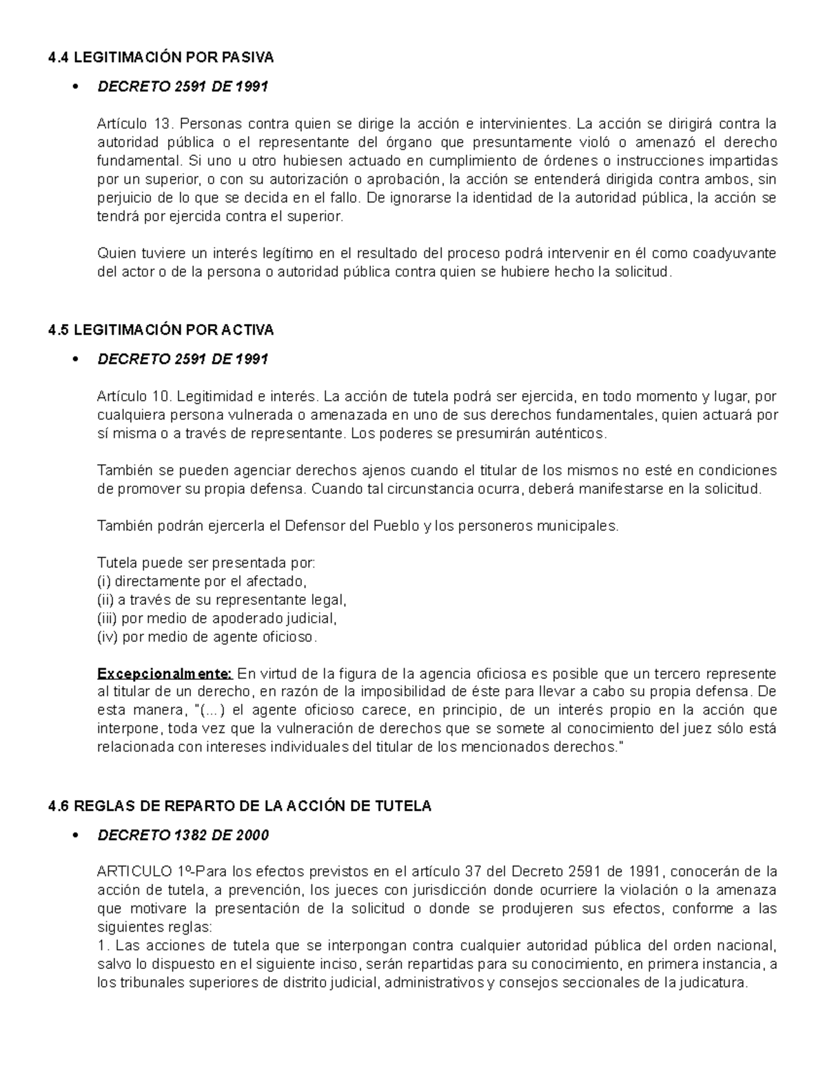 resumen-tutela-4-legitimaci-n-por-pasiva-decreto-2591-de-1991